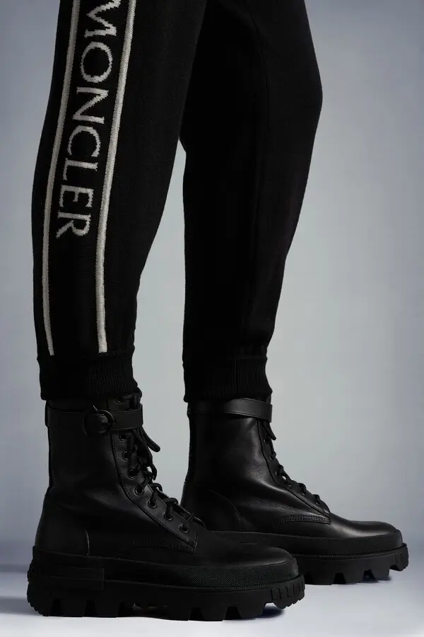 Moncler Logo Trim Merino Wool Trackpants