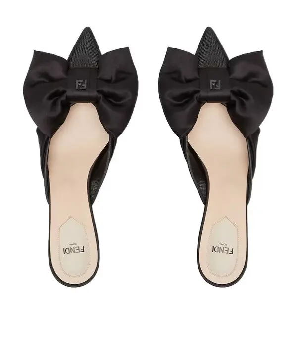 Fendi Colibrì Bow Detailed Pointed-toe Sabots