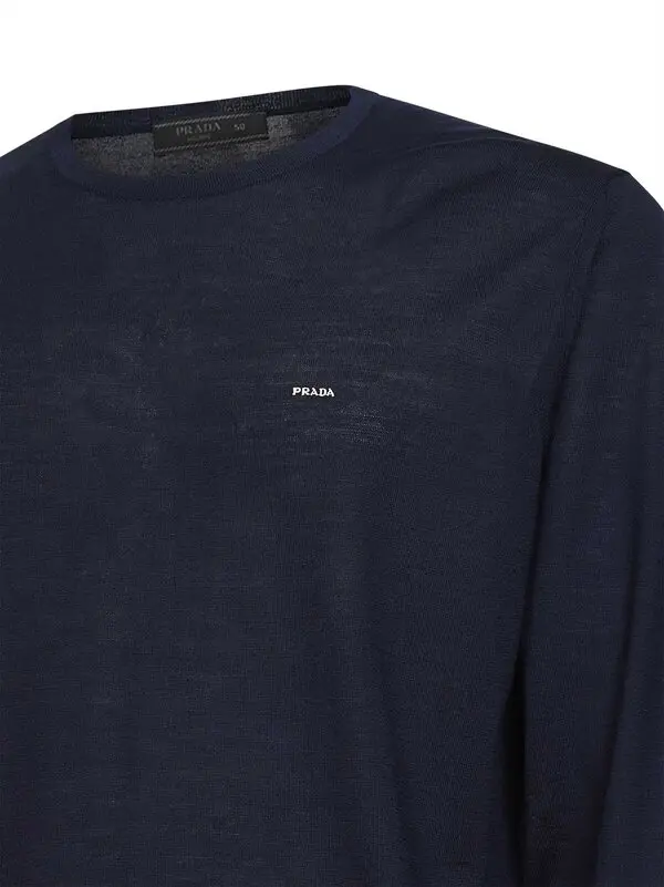 Prada Long Sleeved Crewneck Jumper - Blue