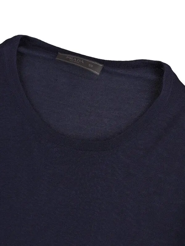 Prada Long Sleeved Crewneck Jumper - Blue