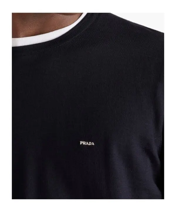 Prada Long Sleeved Crewneck Jumper - Blue