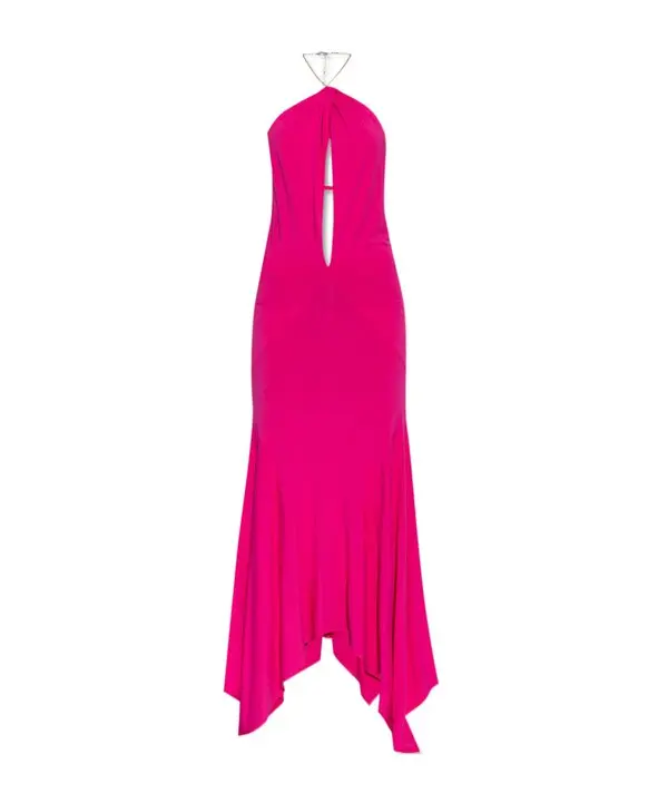 Attico Asymmetric Halterneck Maxi Dress