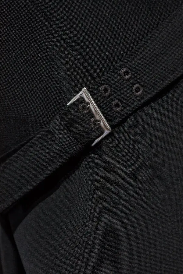Dsquared2 Single-breasted Tailored Blazer With Belted Detail - Black