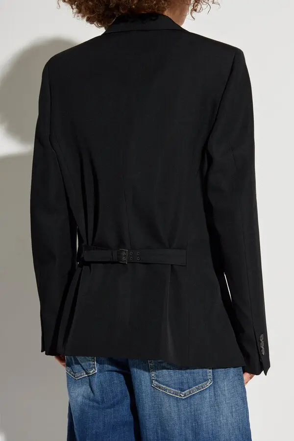 Dsquared2 Single-breasted Tailored Blazer With Belted Detail - Black