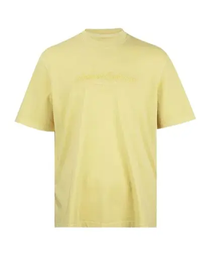 Armani Exchange Logo-embroidered T-shirt - Yellow