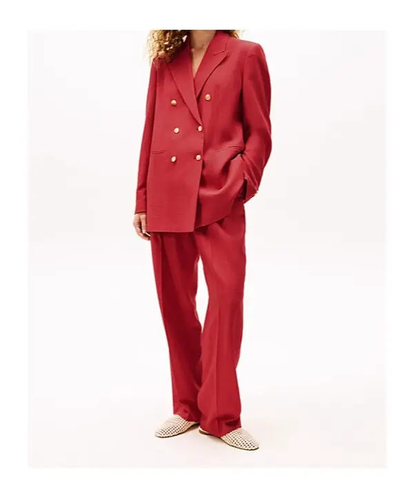 Tommy Hilfiger Cotton Pleated Trousers - Red In
