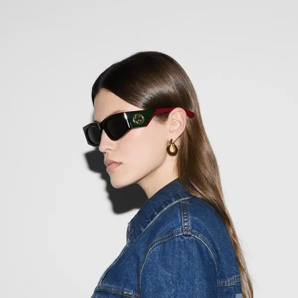 Gucci Rectangle Frame Sunglasses - Green