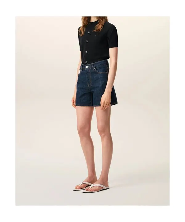 AMI Paris Short-sleeve Logo-embroidered Cardigan
