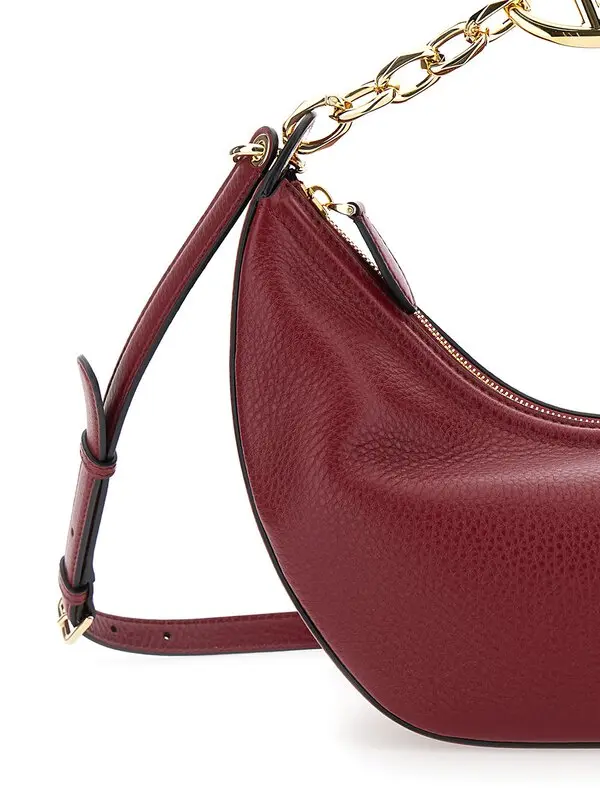 Valentino Garavani Small Vlogo Moon Shoulder Bag - Red