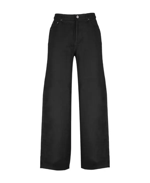 ROTATE BY BIRGER CHRISTENSEN Logo-embellished Wide-leg Jeans - Black