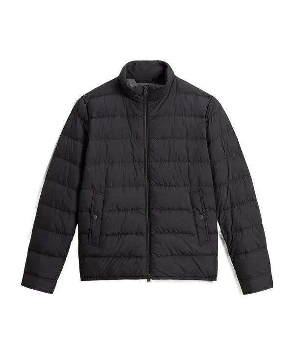 Woolrich Zip-up Quilted Stand Collar Jacket - Black