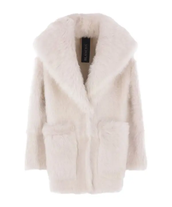 BLANCHA Sheepskin Single-breasted Coat - Pink