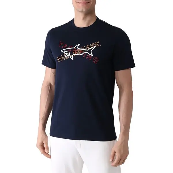 PAUL  SHARK Logo T-shirt With Round Neck Pattern