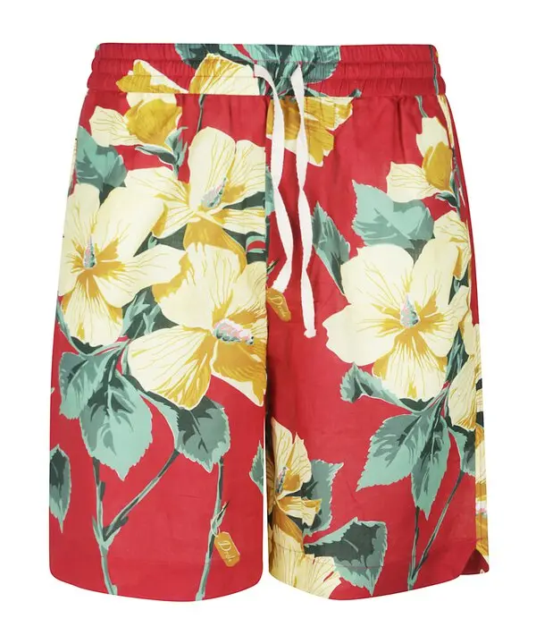Drole De Monsieur Luciano Shorts With Floral Pattern - Red