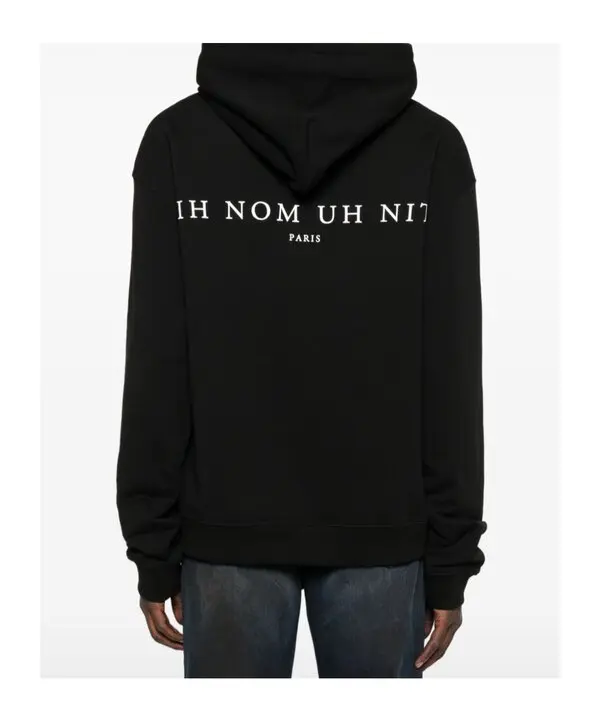 IH NOM UH NIT Printed Drawstring Hoodie - Black