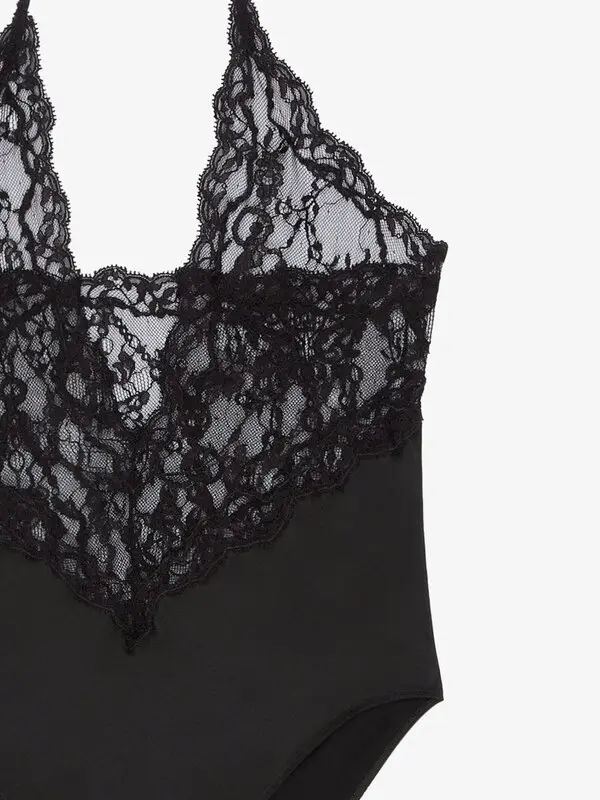 Givenchy Chandelier Lace V-neck Bodysuit