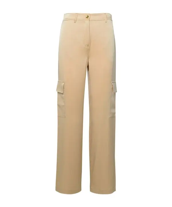 Michael Kors Satin Cargo Trousers - Nude