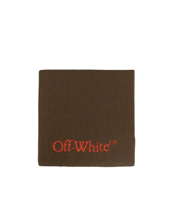 Off-White Bookish Logo Embroidered Scarf - Green