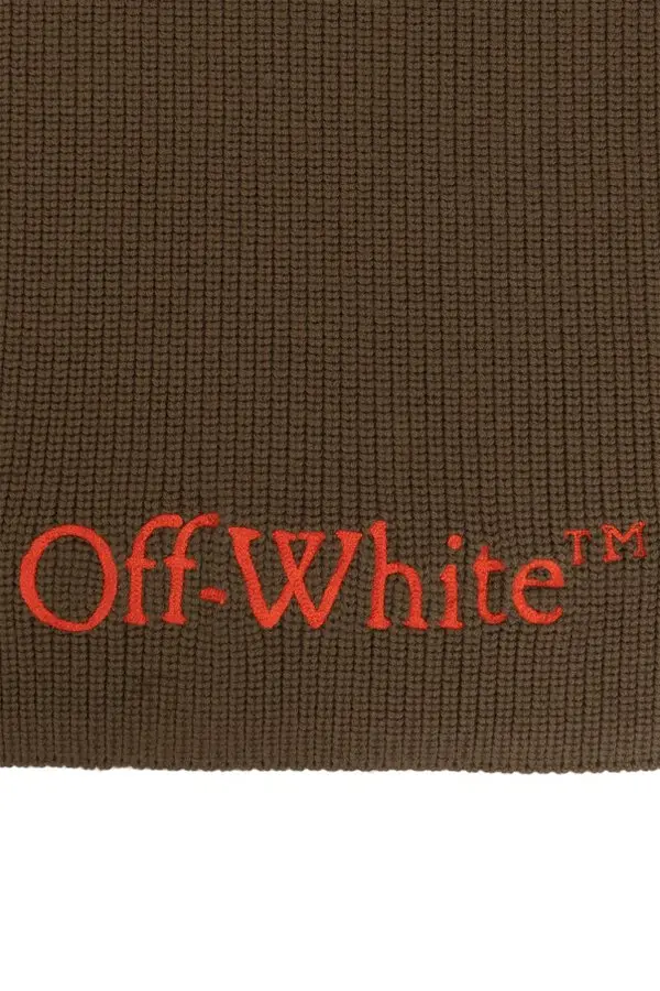 Off-White Bookish Logo Embroidered Scarf - Green
