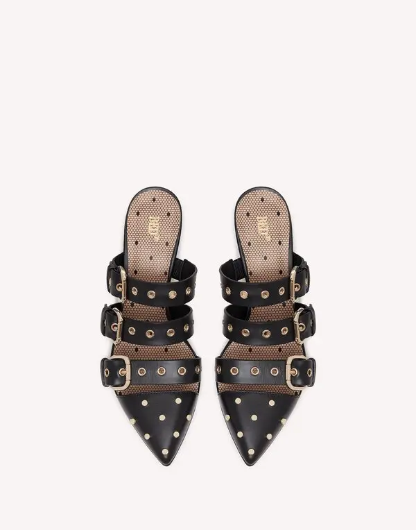 Red Valentino Embellished Buckled Heeled Mules