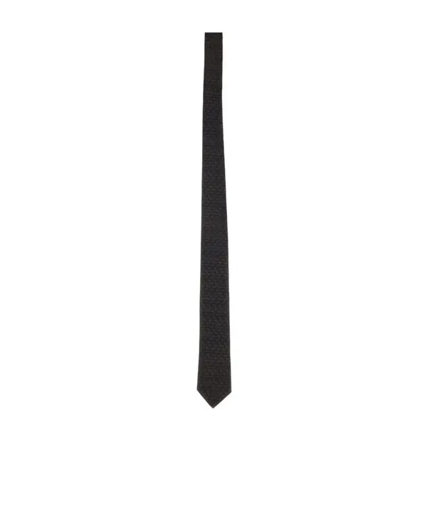FERRAGAMO Logo Pattern Neck Tie - Black
