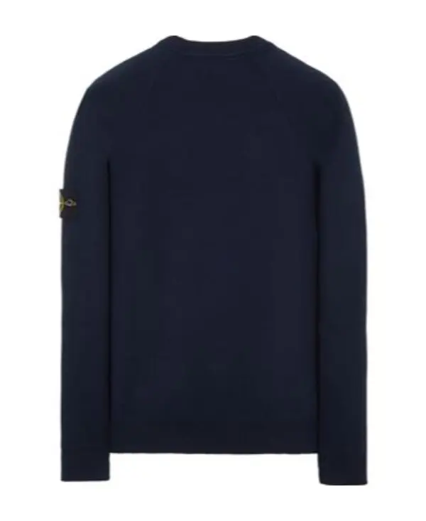 Stone Island Compass Motif Cotton Blend Sweatshirt - Blue