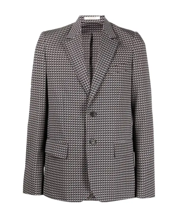 Valentino Garavani Houndstooth Blazer - Black