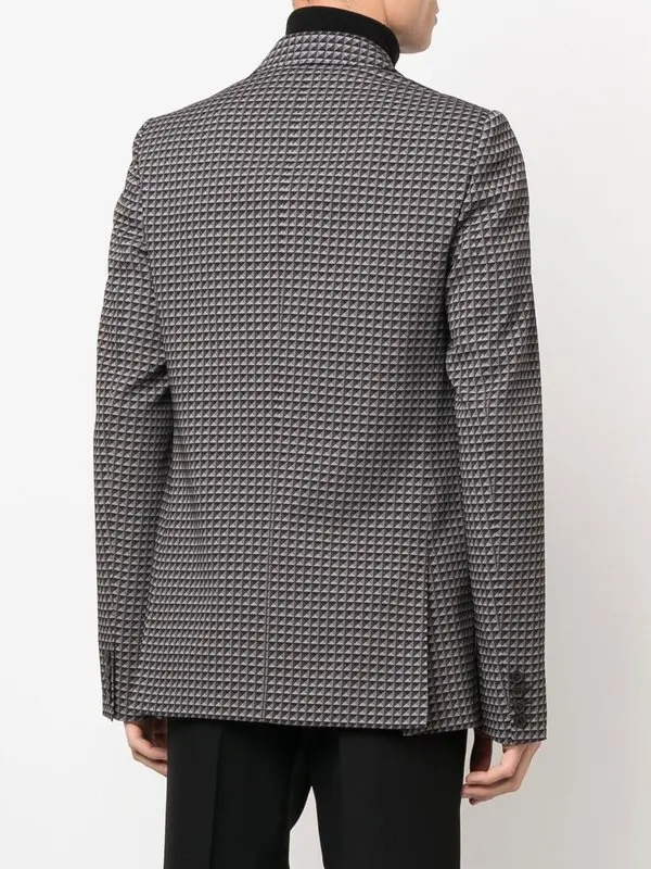 Valentino Garavani Houndstooth Blazer - Black