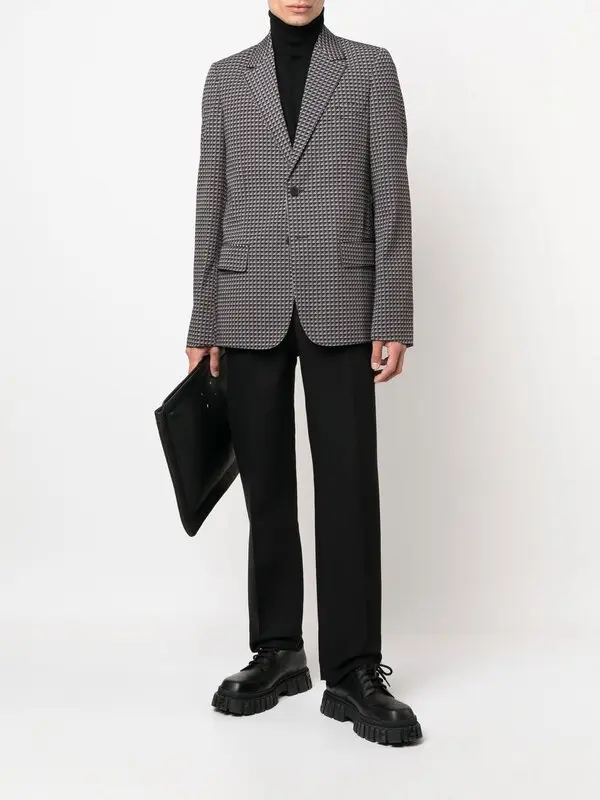 Valentino Garavani Houndstooth Blazer - Black