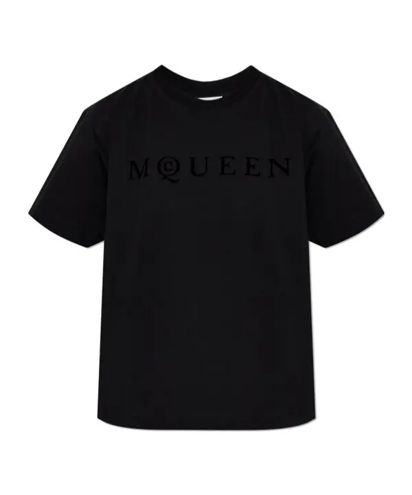 Alexander McQueen Embossed Logo Crewneck T-shirt - Black