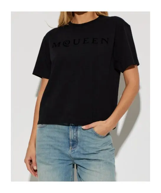 Alexander McQueen Embossed Logo Crewneck T-shirt - Black