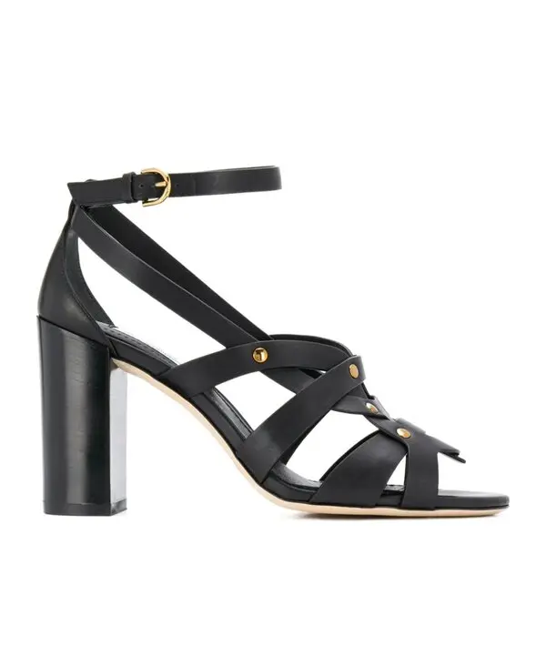 TOD'S Open Toe High Heel Sandals With Logo Detailing