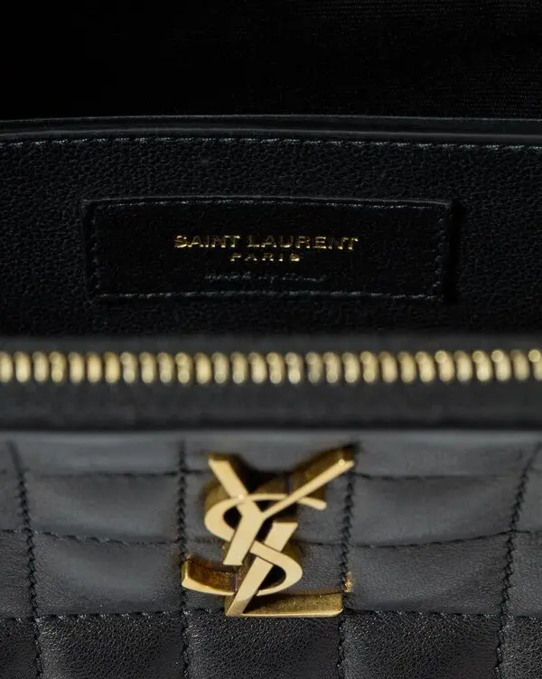 Saint Laurent Cassandre Matelassé Carré Camera Bag - Black