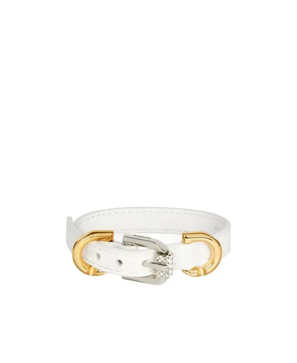 Givenchy Voyou Bracelet In Leather And Metal - White