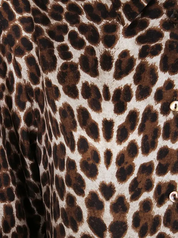 P.a.r.o.s.h Leopard Print Silk Shirt