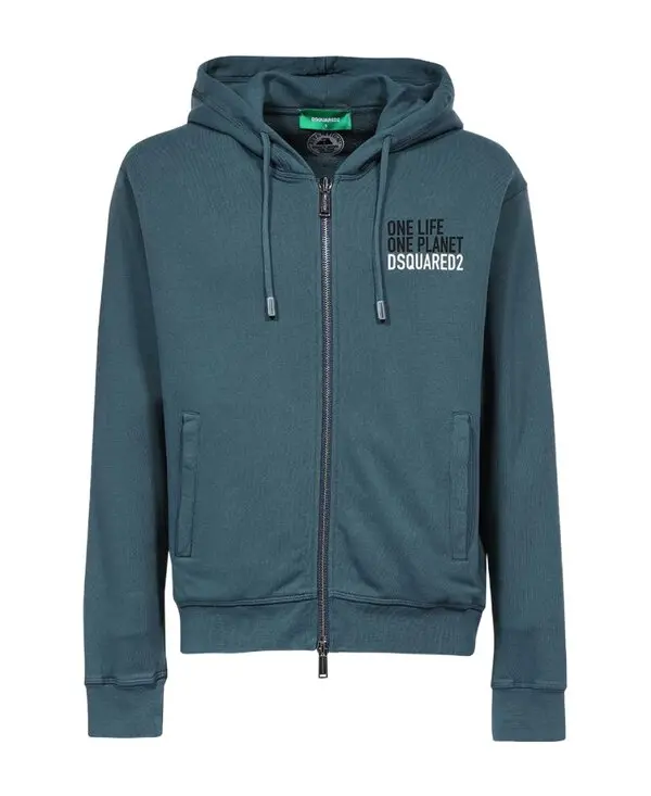 Dsquared2 Logo Print Zipped Hoodie