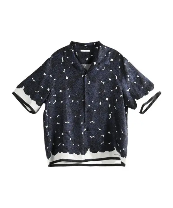 Givenchy All-over Rose Printed Bowling Shirt - Black