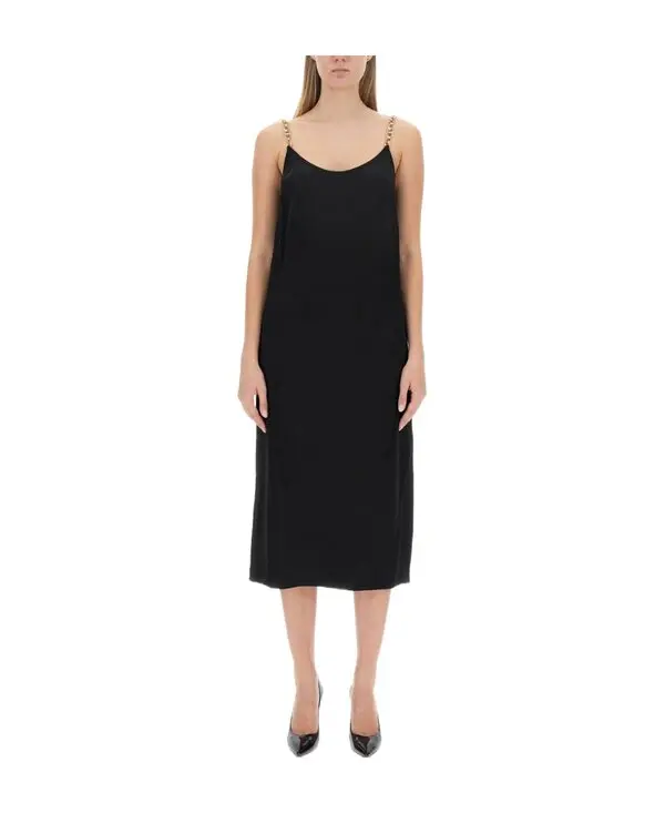 Michael Kors Sleeveless Midi Dress With Logo Straps