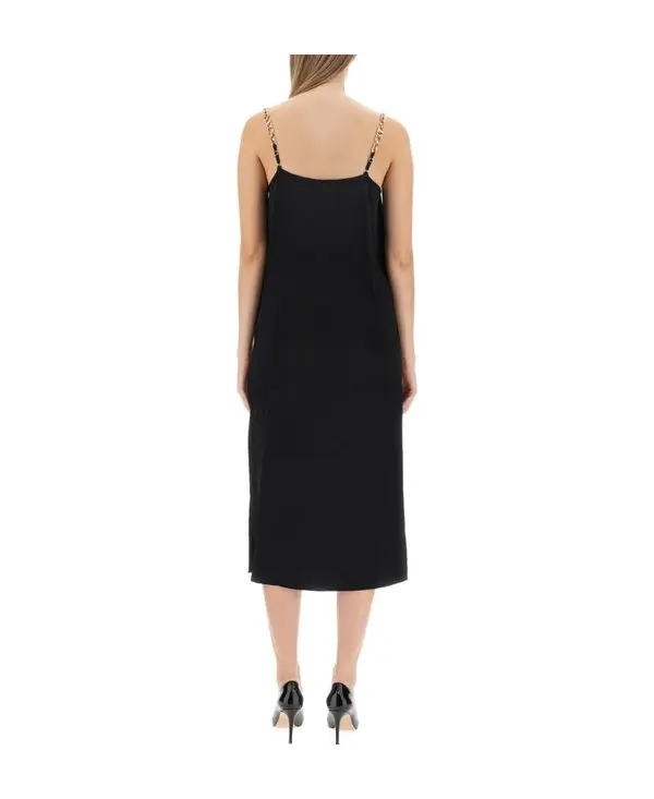 Michael Kors Sleeveless Midi Dress With Logo Straps
