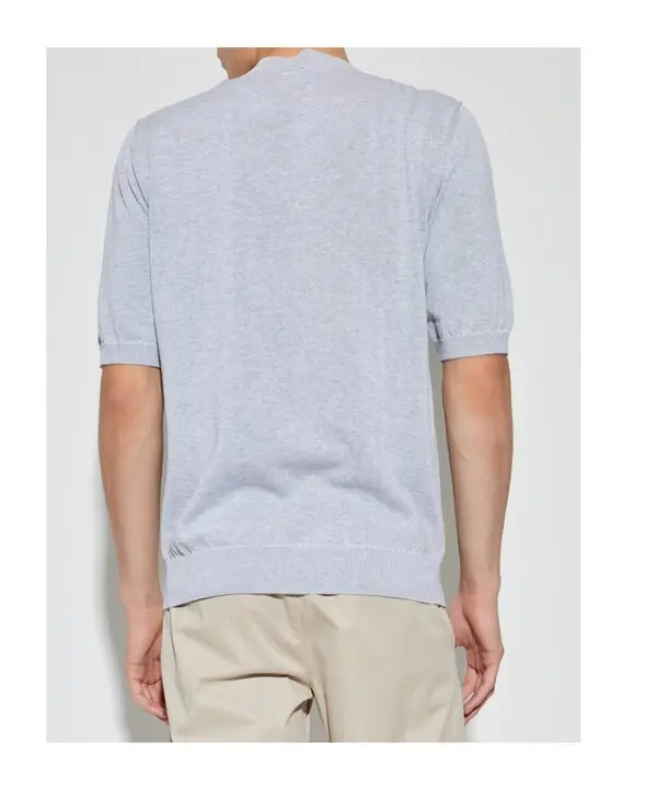 Eleventy Crewneck Fine-knit Top With Ribbed Trim