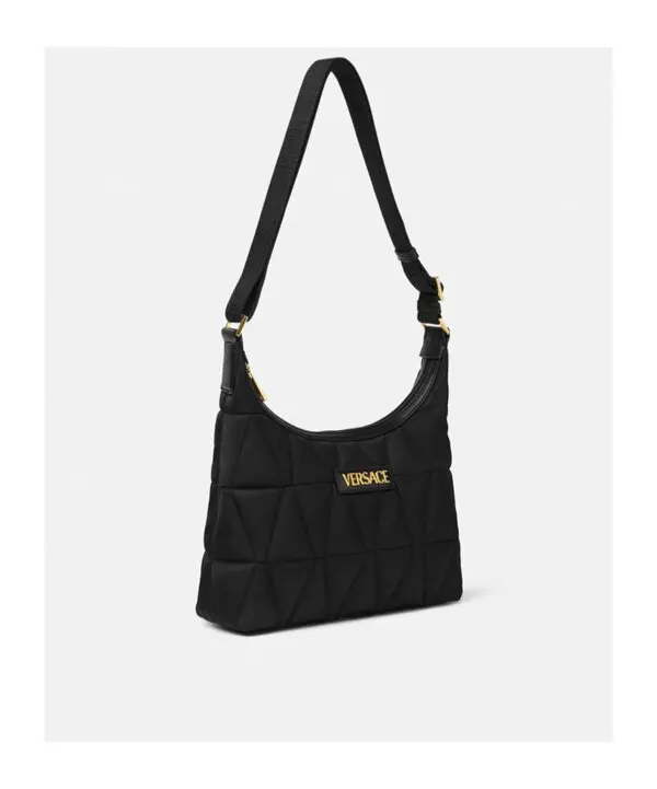 Versace Zip-up Padded Shoulder Bag