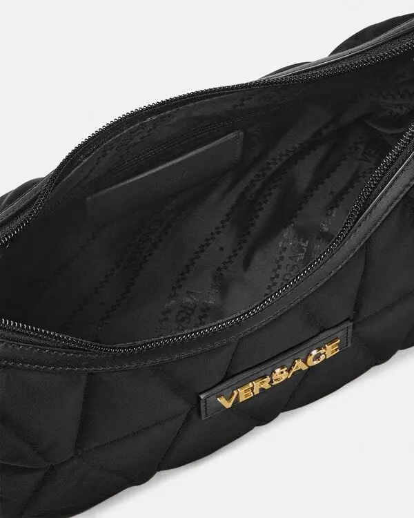 Versace Zip-up Padded Shoulder Bag