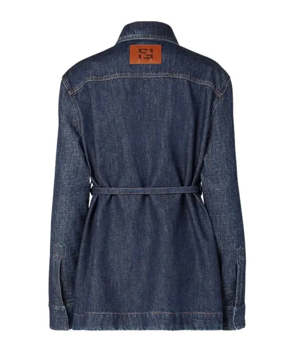 Fendi Belted Waist Denim Jacket