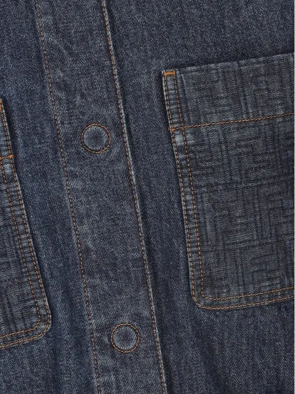 Fendi Belted Waist Denim Jacket