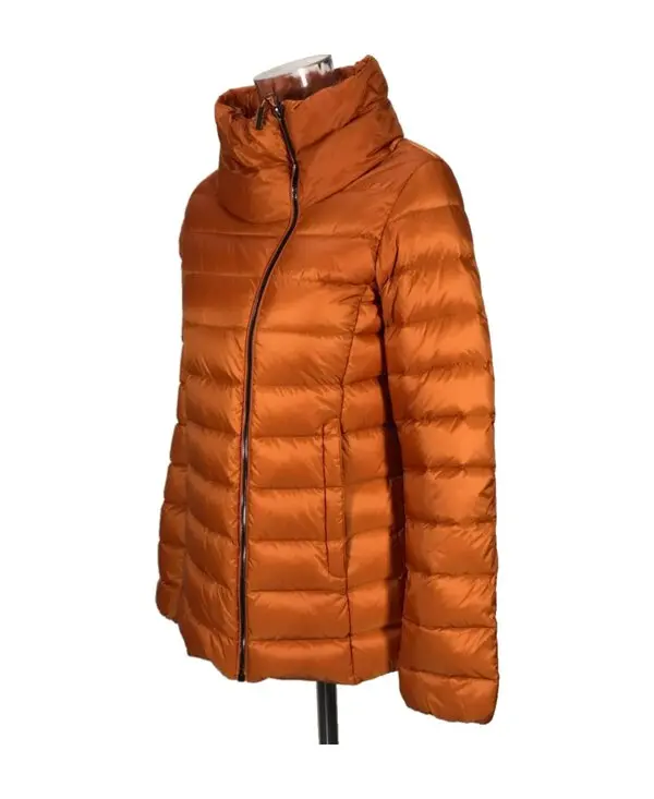 Max Mara Long-sleeved Down Jacket With Standing Collar - Orange