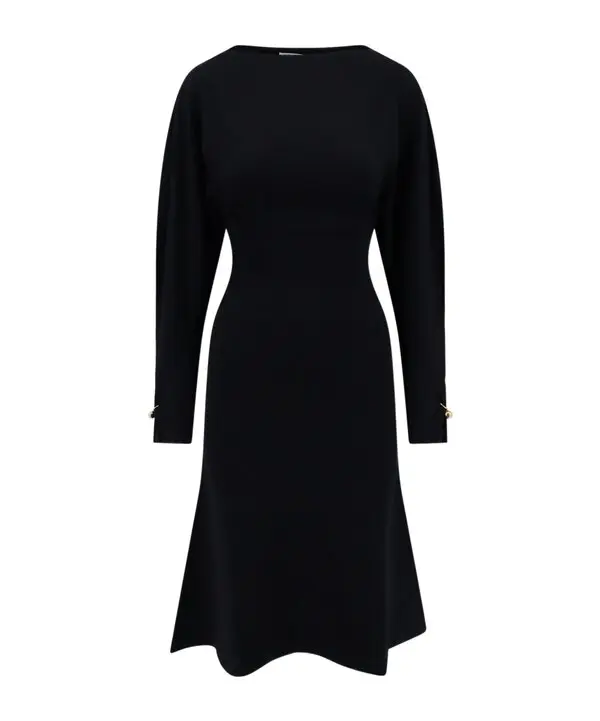 Philosophy Di Lorenzo Serafini Long-sleeved Flared Dress With Button Detail