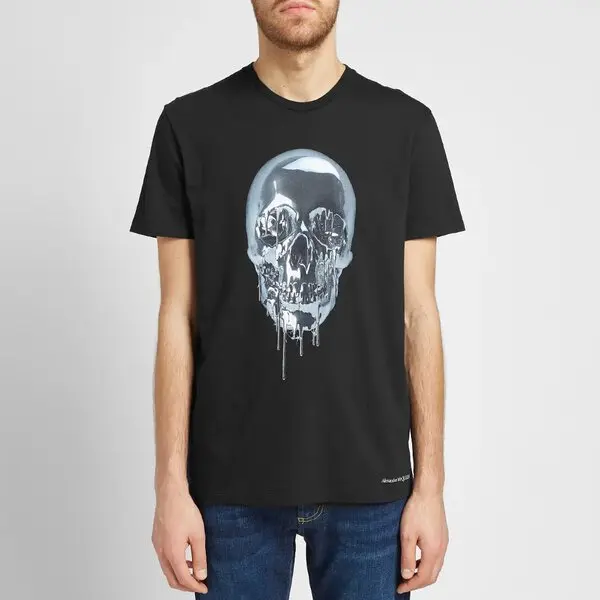 Alexander McQueen T-shirt With Round Neck And Short Sleeves - Black