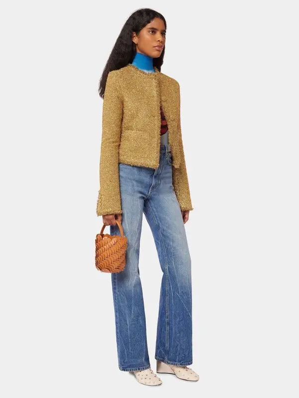 Rabanne Glitter Button-up Cardigan - Gold