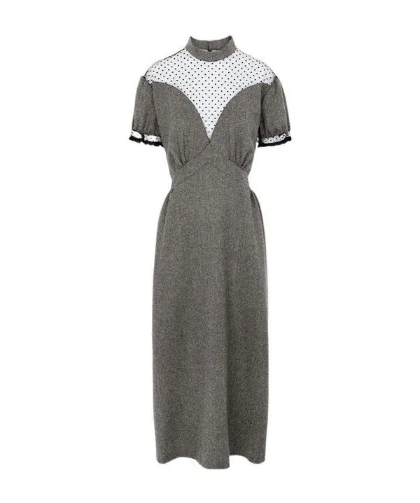 MAISON MARGIELA Sheer Panel Chevron Dress