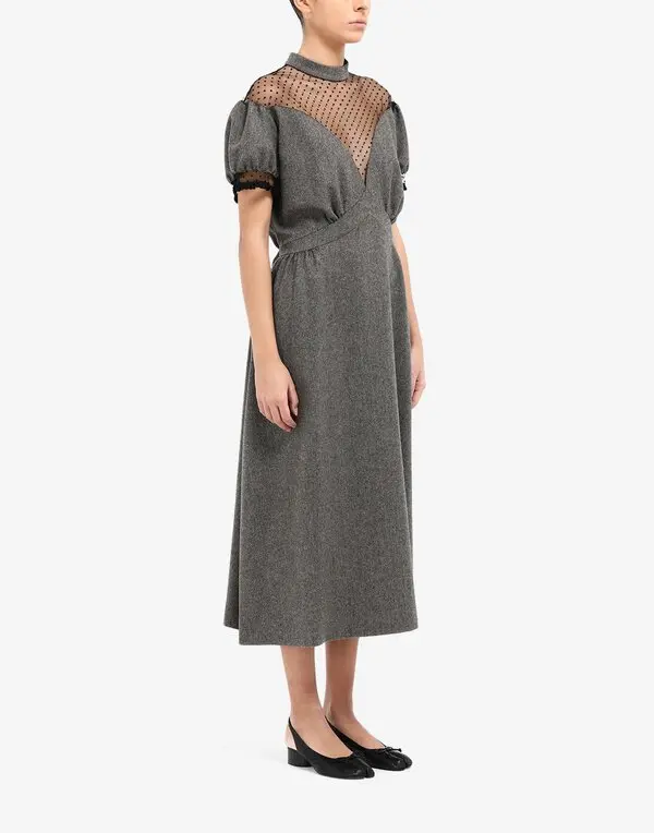 MAISON MARGIELA Sheer Panel Chevron Dress